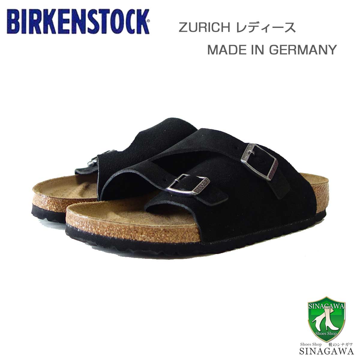 ビルケンシュトック BIRKENSTOCK Zurich （チューリッヒ） 1025060 ブラック（スエードレザー） （レディース サンダ – 靴のシナガワ